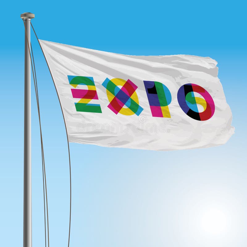 Expo 2015 Expo 2017 flags editorial stock photo. Illustration of ...