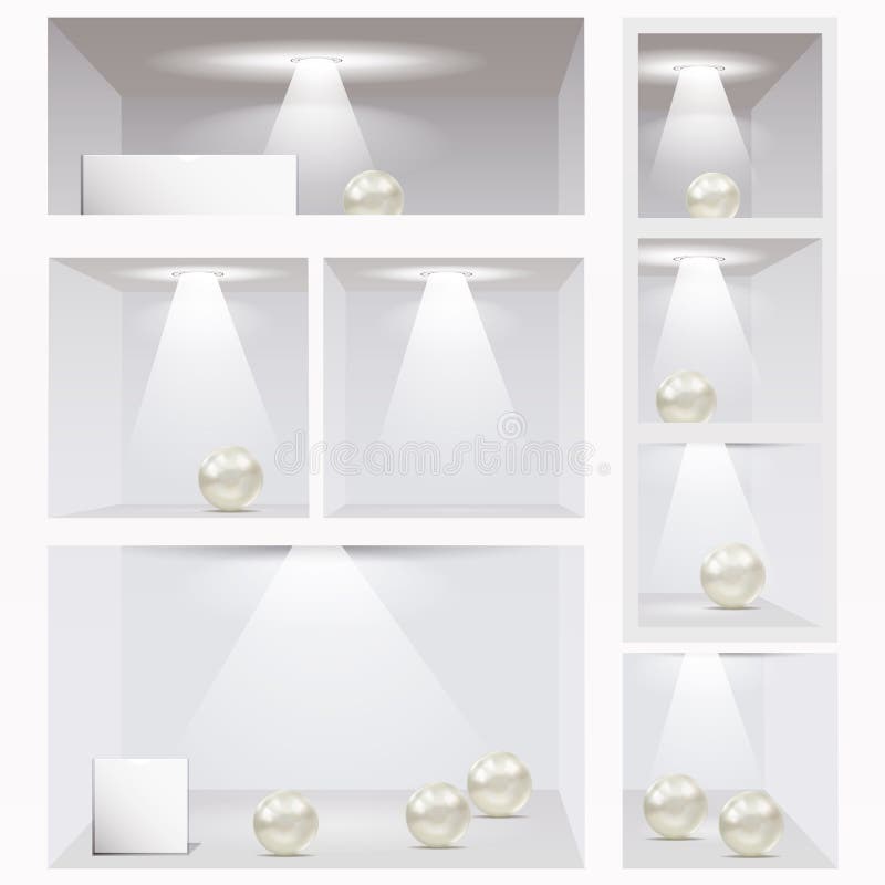 Expo Shelves. Editable Illustration Stock Vector - Illustration of ...