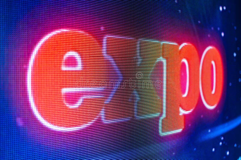 Expo Sign at the LED Smd Screen Stock Photo - Image of light, glowing ...