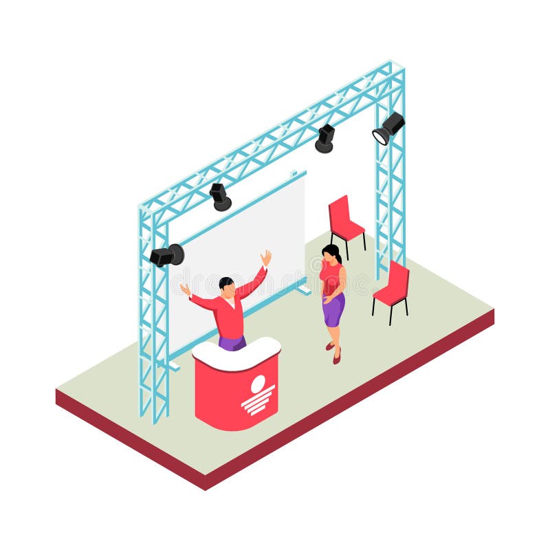 Expo Stage Presentation Composition Stock Illustration - Illustration ...