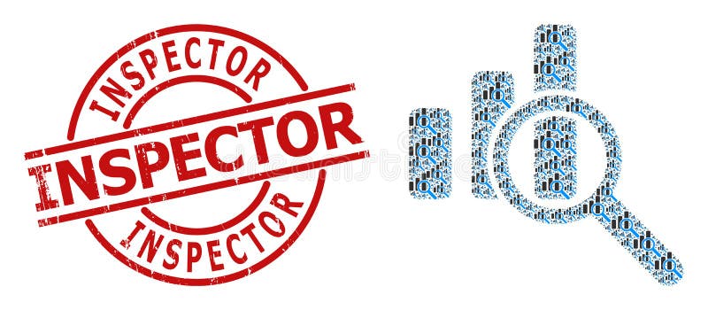 Expore Bar Chart Icon Recursive Composition and Rubber Inspector Stamp ...