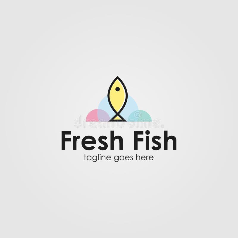 Fresh Fish Logo Design Template Stock Vector - Illustration of organ ...