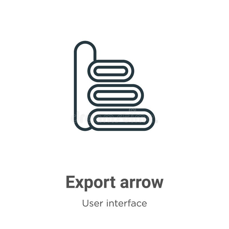 Export Arrow Outline Vector Icon. Thin Line Black Export Arrow Icon ...