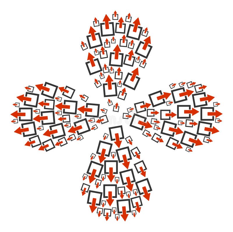 Export Arrow Rotation Flower Cluster Stock Illustration - Illustration ...