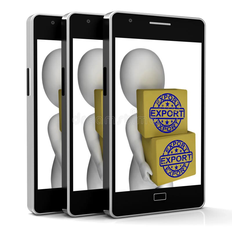 Export Boxes Show Exporting Goods and Merchandise Stock Illustration ...