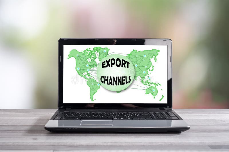 Export Channels Concept on a Laptop Screen Stock Image - Image of ...