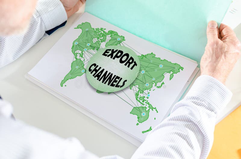 Export Channels Concept on a Paper Stock Image - Image of export ...
