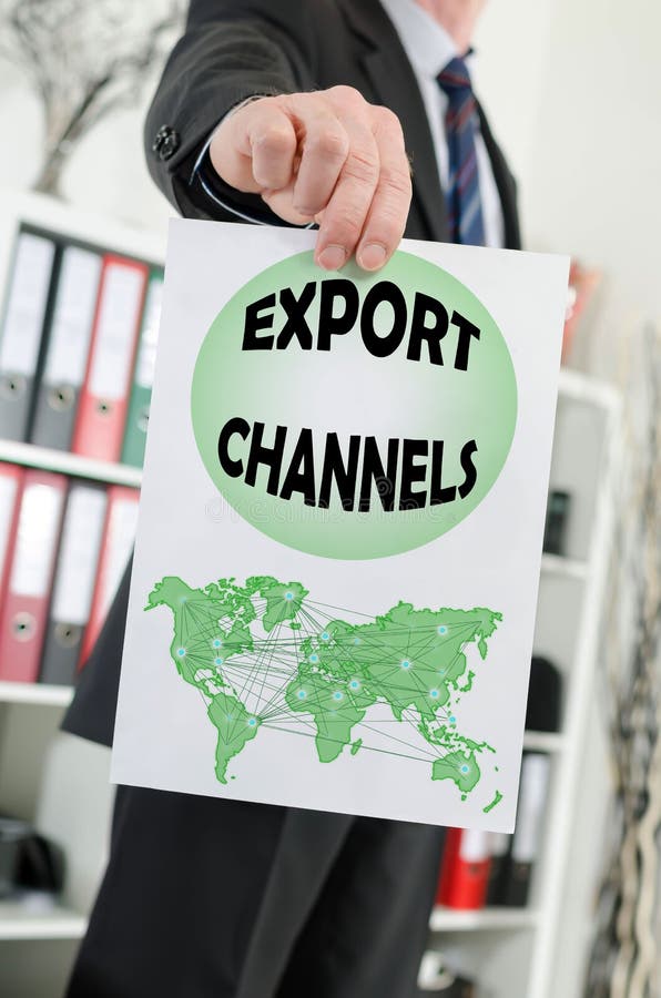 Export Channels Concept Shown by a Businessman Stock Photo - Image of ...