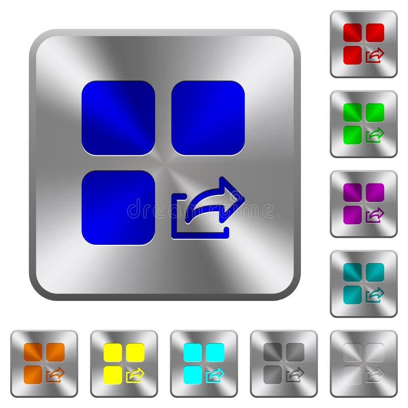 Export Component Rounded Square Steel Buttons Stock Vector ...