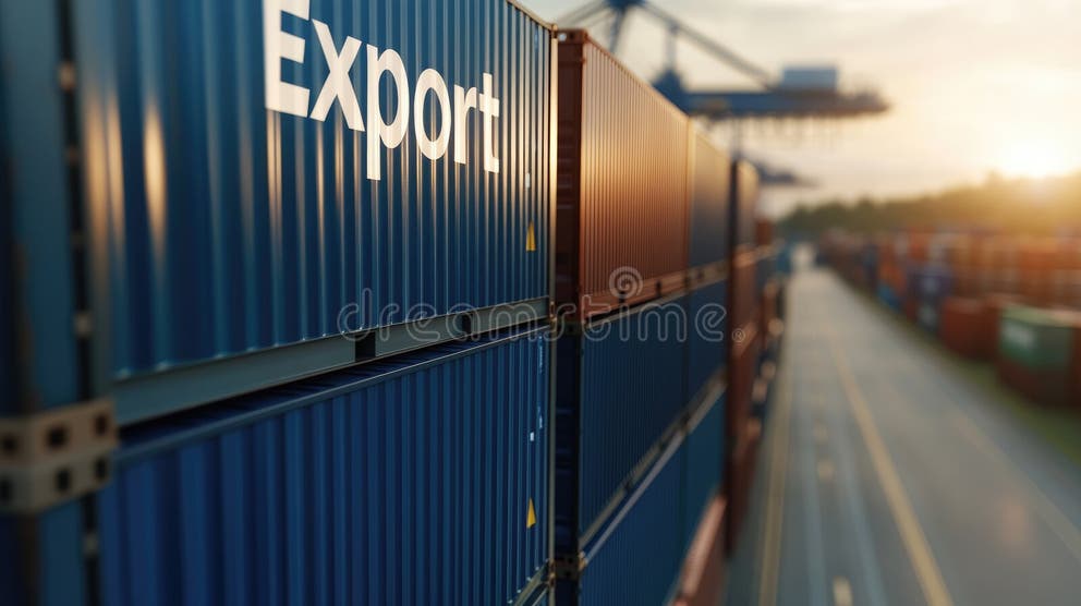 Export Container: Sturdy Shipping Box Labeled Export, International ...