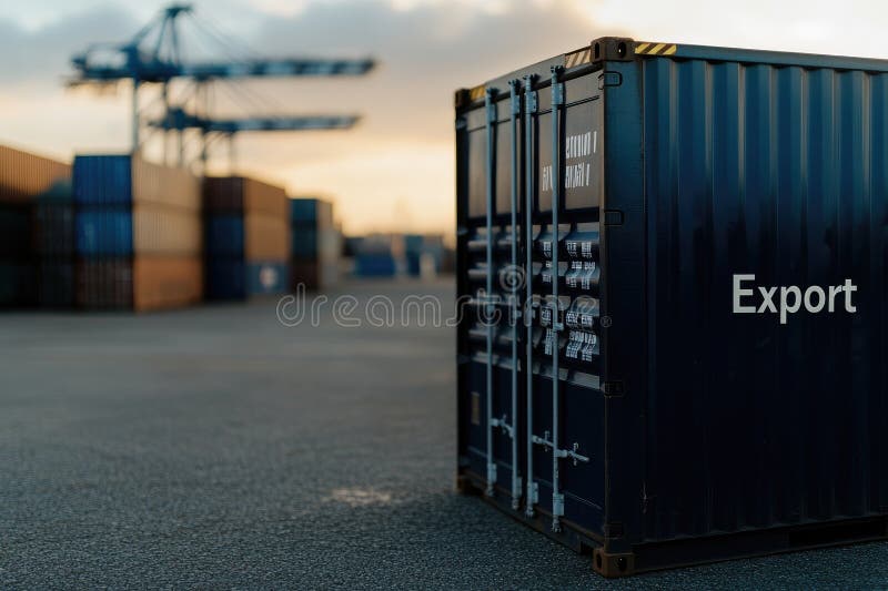 Export Container: Sturdy Shipping Box Labeled Export, International ...