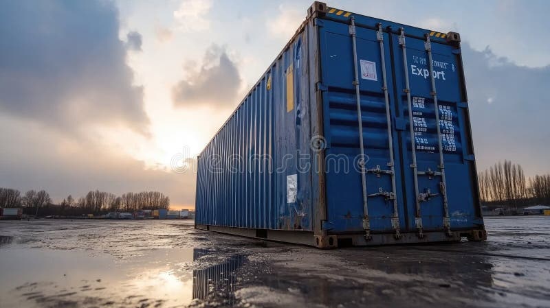 Export Container: Sturdy Shipping Box Labeled Export, International ...