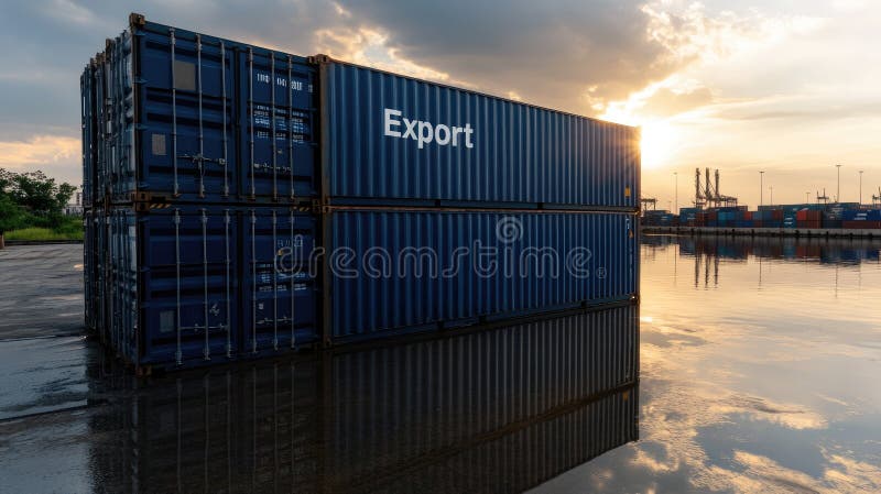 Export Container: Sturdy Shipping Box Labeled Export, International ...