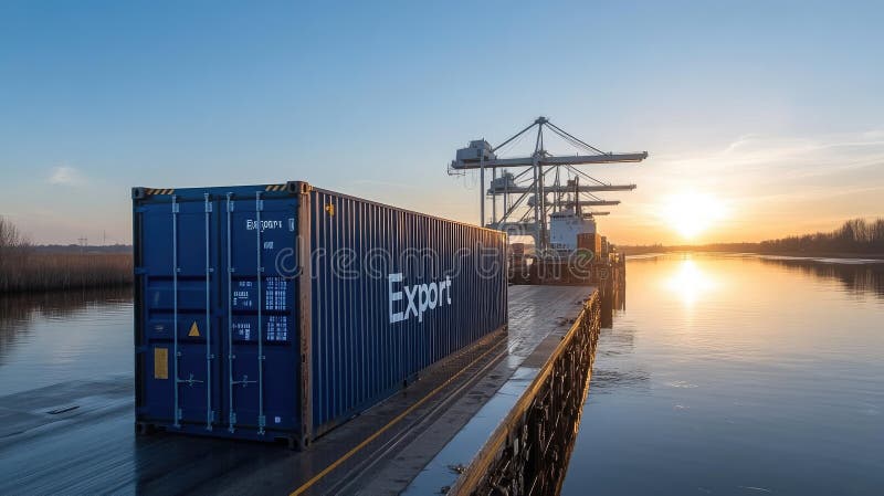 Export Container: Sturdy Shipping Box Labeled Export, International ...