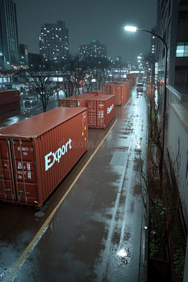 Export Container: Sturdy Shipping Box Labeled Export, International ...