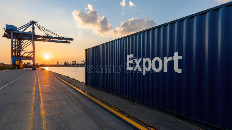 Export Container: Sturdy Shipping Box Labeled Export, International ...