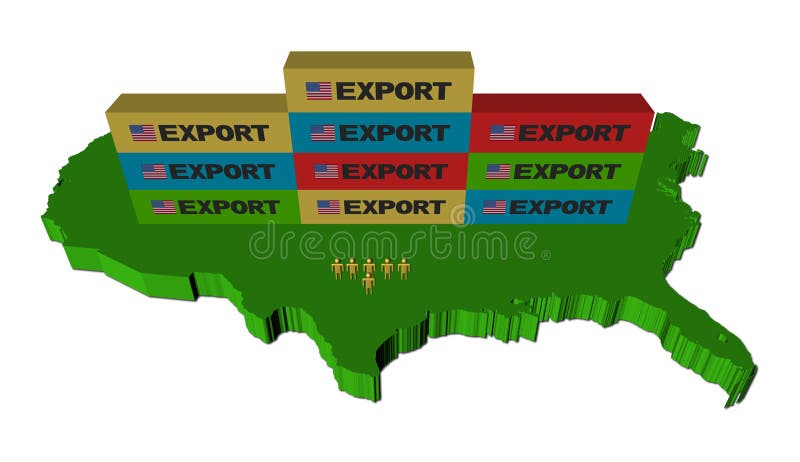 Export Containers on USA Map Stock Illustration - Illustration of ...