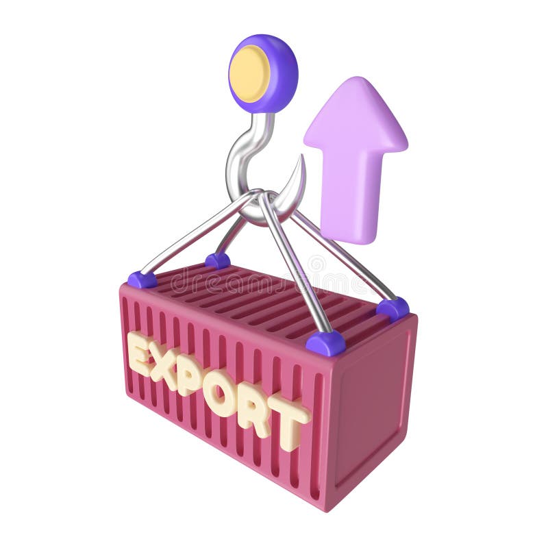 Export 3D Illustration Icon Stock Image - Illustration of containers ...