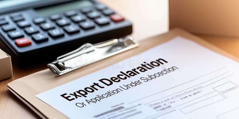 Export Declaration Form Clipboard with Calculator and Document ...