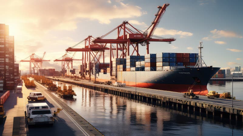 Export delivery ship cargo stock illustration. Illustration of chain ...