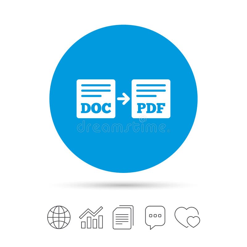 Export DOC To PDF Icon. File Document Symbol Stock Vector ...
