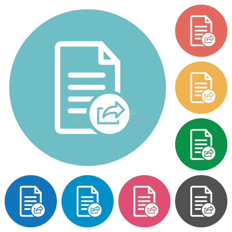 Export Document Flat Round Icons Stock Illustration - Illustration of ...