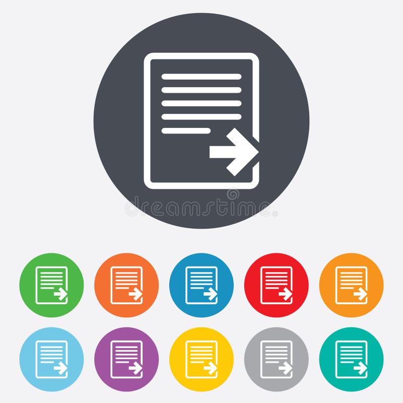 Export File Icon. File Document Symbol Stock Illustration ...