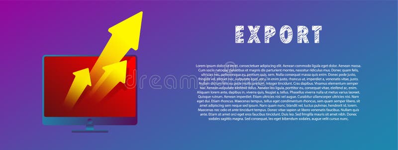 Export Files. the Arrow from the Computer. Vector Illustration. Flat ...