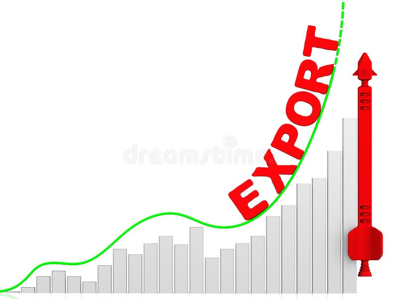 Export. Growth chart stock illustration. Illustration of green - 144408644