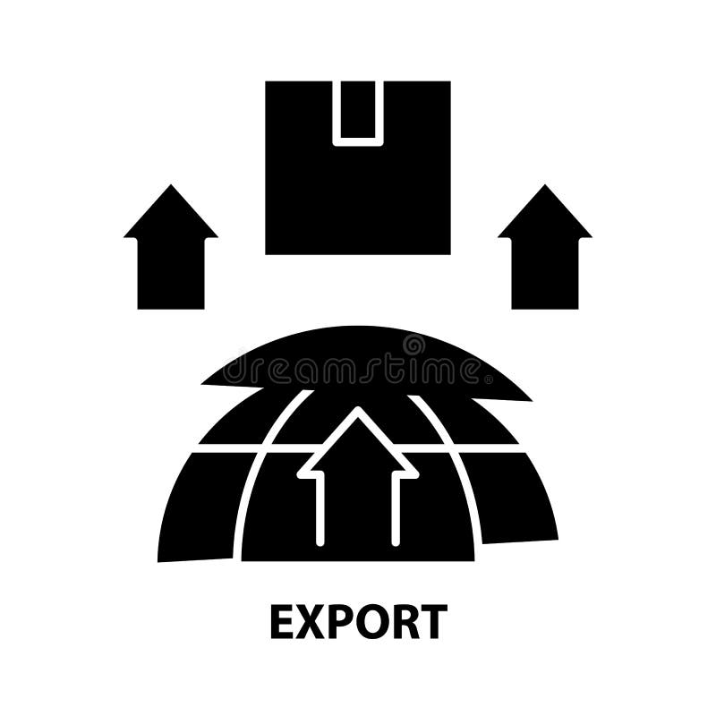 Export Icon, Black Vector Sign with Editable Strokes, Concept ...