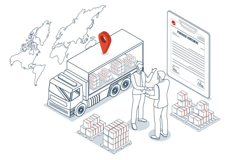 Export and Import Business Concept Shown through a Business Handshake ...