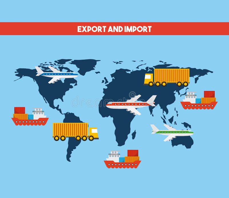 Export and import design stock vector. Illustration of cargo - 80700077