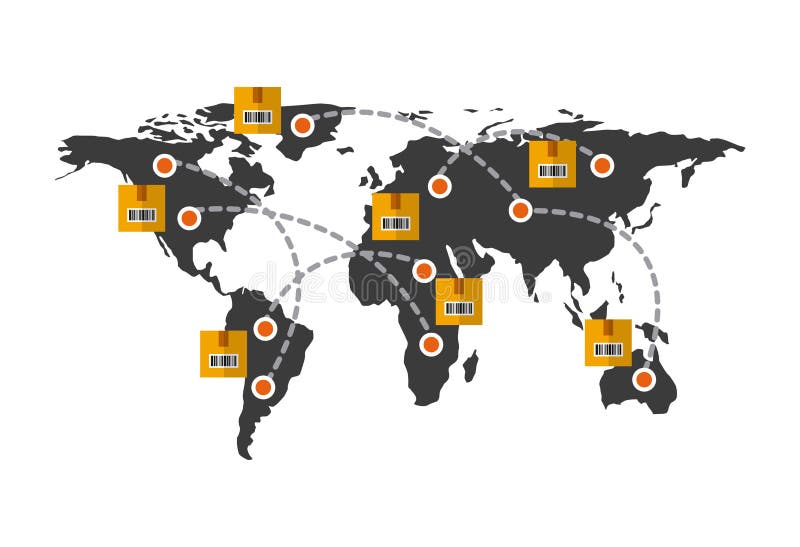 Export and import design stock vector. Illustration of cargo - 80700077