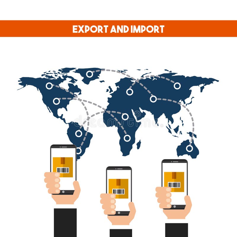 Export and import design stock vector. Illustration of cargo - 80700077