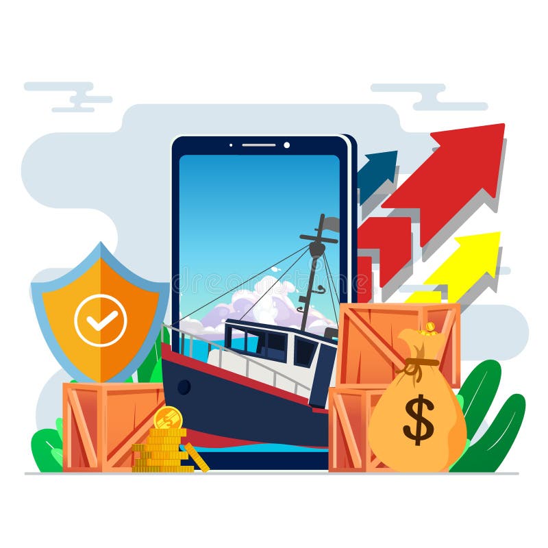Export Import Platform for Shipping Stock Vector - Illustration of ...
