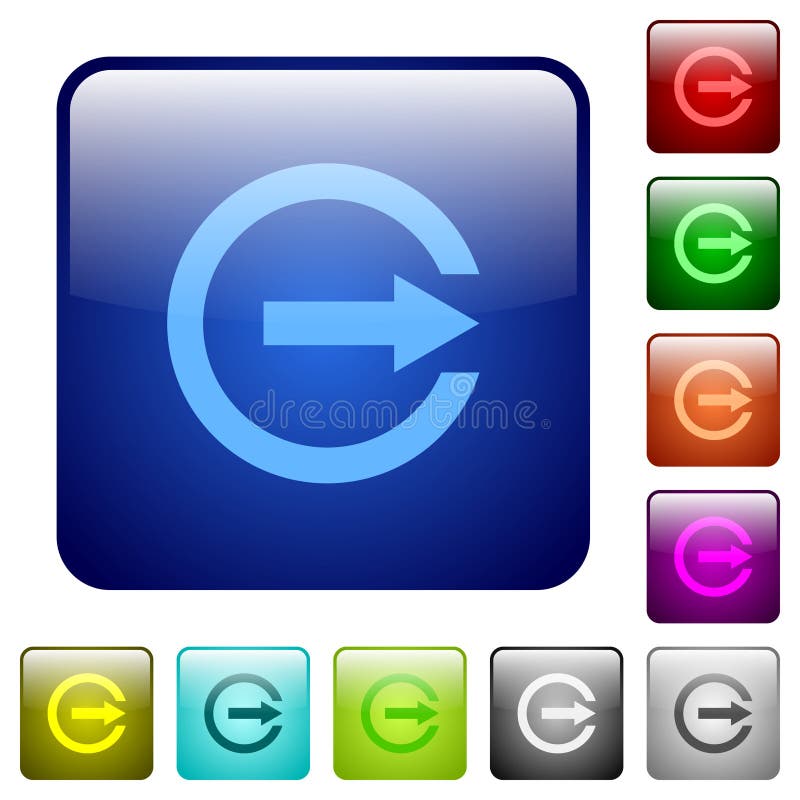 Export with Inner Arrow Color Square Buttons Stock Vector ...