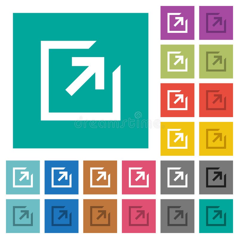 Export with Inner Arrow Square Flat Multi Colored Icons Stock Vector ...