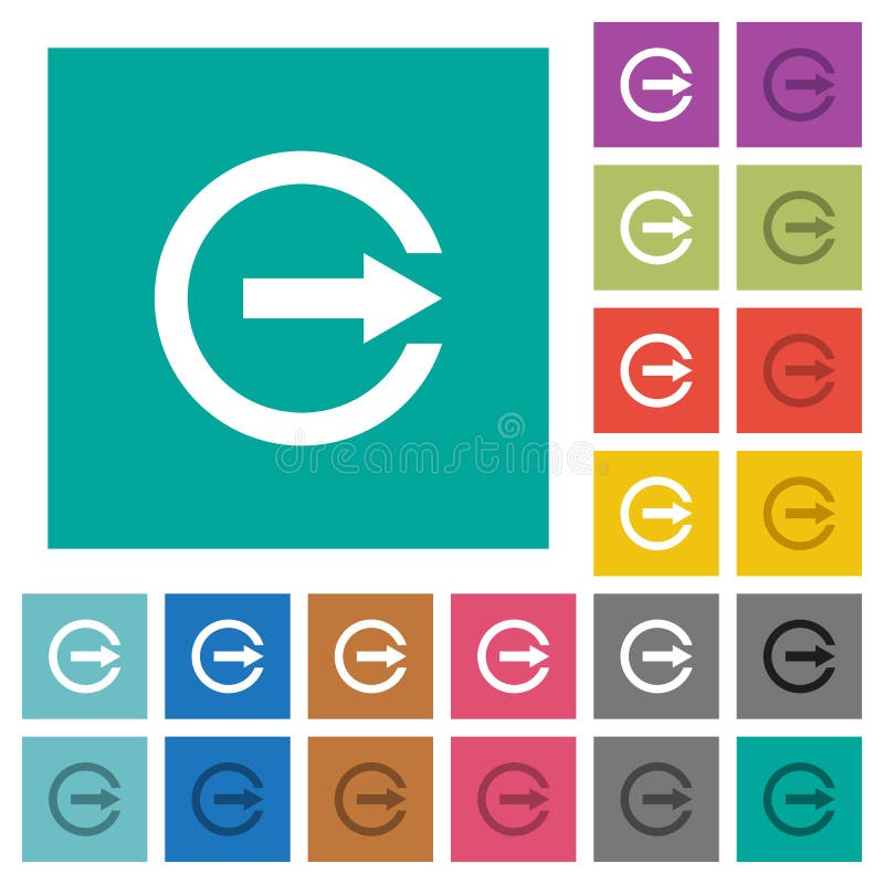 Export with Inner Arrow Square Flat Multi Colored Icons Stock Vector ...