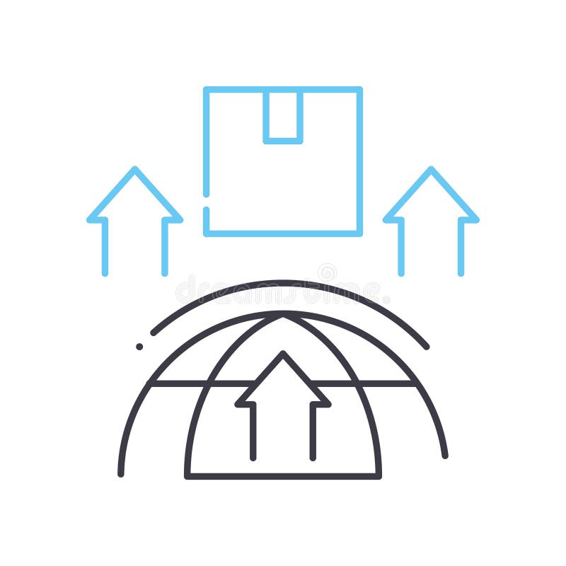 Export Line Icon, Outline Symbol, Vector Illustration, Concept Sign ...