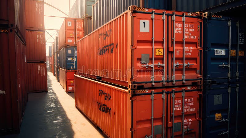 Export Merchandise Ship Cargo Stock Illustration - Illustration of ...