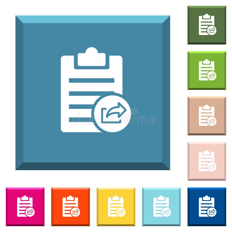 Export Note White Icons on Edged Square Buttons Stock Vector ...