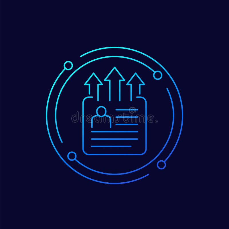 Export Personal Data Icon, Linear Design Stock Vector - Illustration of application, arrow ...