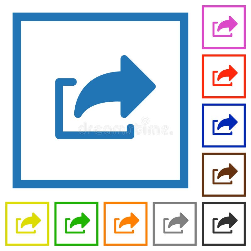 Export Symbol Flat Framed Icons Stock Vector - Illustration of remake ...