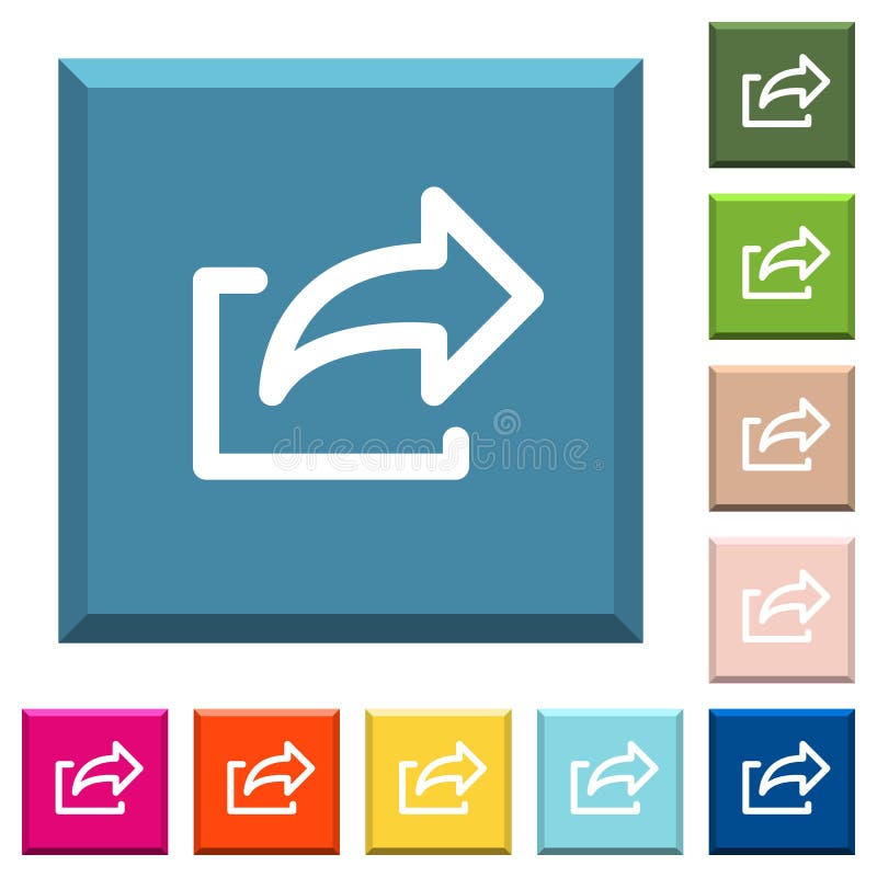Export Symbol White Icons on Edged Square Buttons Stock Illustration ...