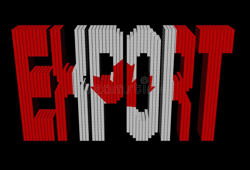 Export Text Containers Canadian Flag Stock Illustration - Illustration ...