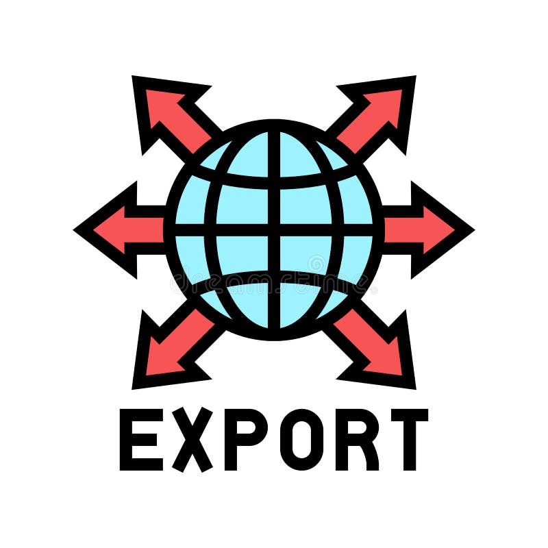 Export Transportation Color Icon Vector Flat Illustration Stock ...