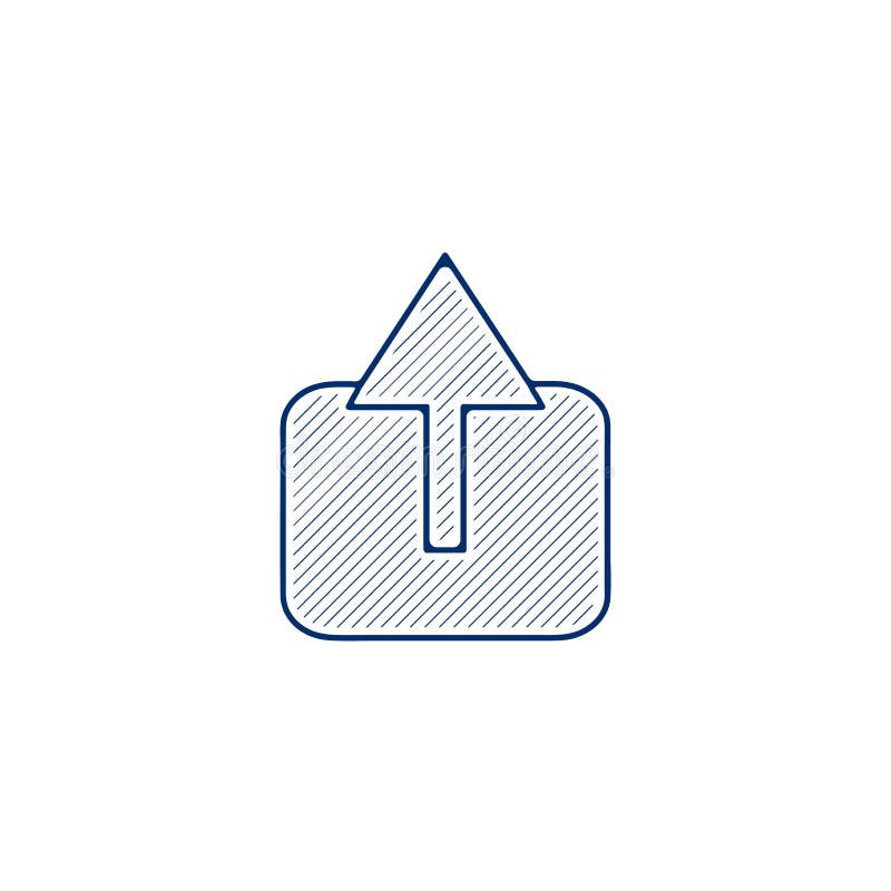 Export Line Icon. Upload Linear Hand Drawn Pen Style Line Icon Stock ...