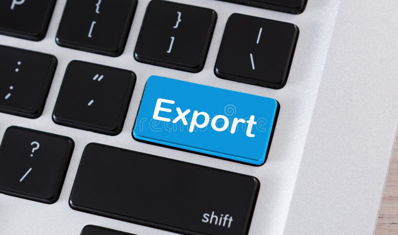 Export Word on Blue Button of Computer Keyboard Stock Image - Image of ...