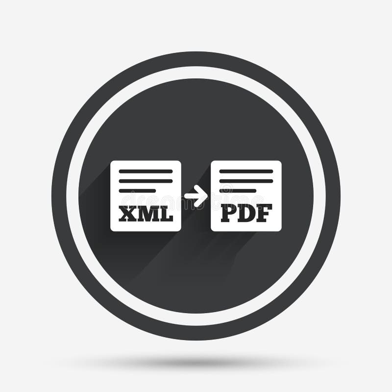 Export XML To PDF Icon. File Document Symbol. Stock Vector ...