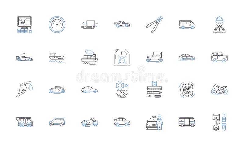 Exportation Line Icons Collection. Customs, Documentation, Tariffs ...